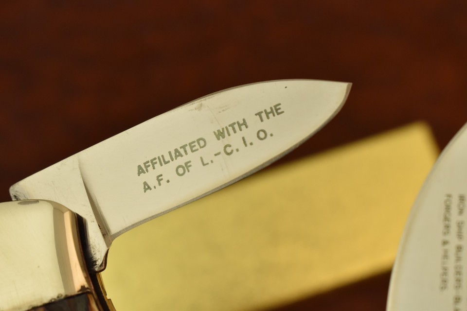 VINTAGE SLICK 1977 STAR JAPAN JIGGED BROWN BONE CANOE KNIFE NICE (22932 ...