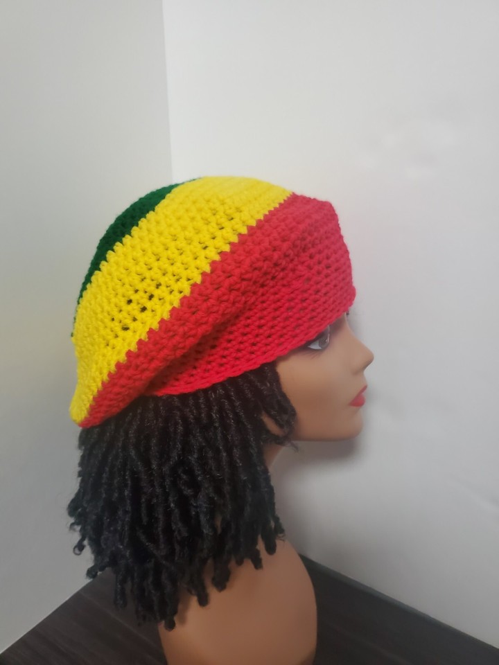 Beret Tam Hat Rasta Hippie Dreads Beanie Reggae Cap Dreadlocks Slouchy ...