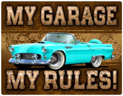 1955 Ford Thunderbird Convertible My Garage My Rules Wall Art Graphic ...