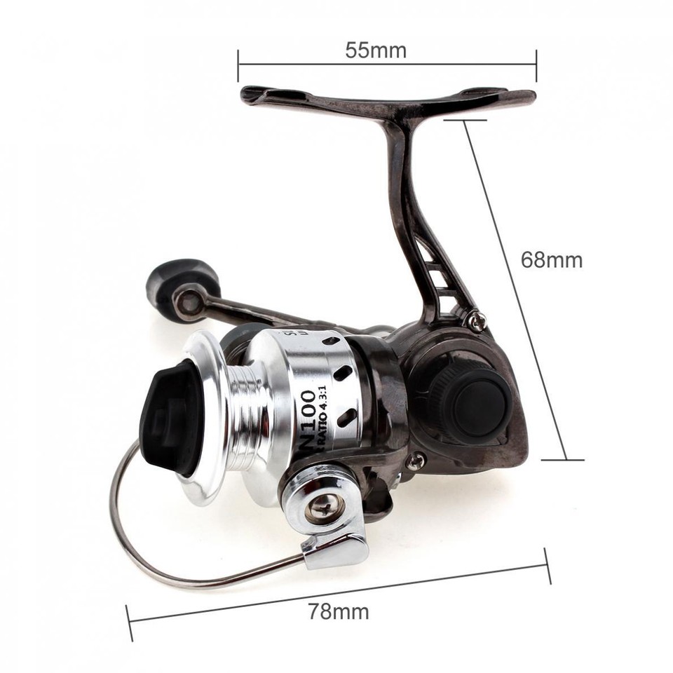 Mini Pocket Metal Fishing Wheel 4.3:1 Gear Ratio Small Compact Spinning ...