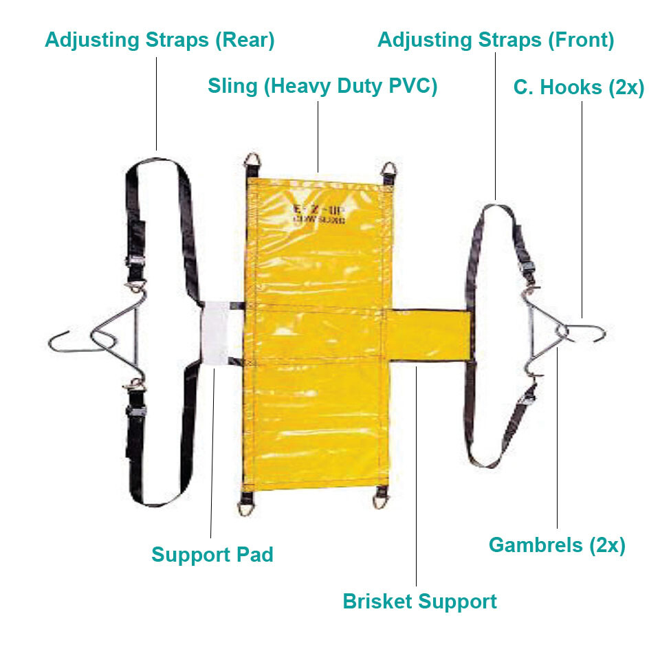 LEADER HEAVY DUTY PVC ELFIN COW SLING COW LIFTER FOR SICK INJURED ...