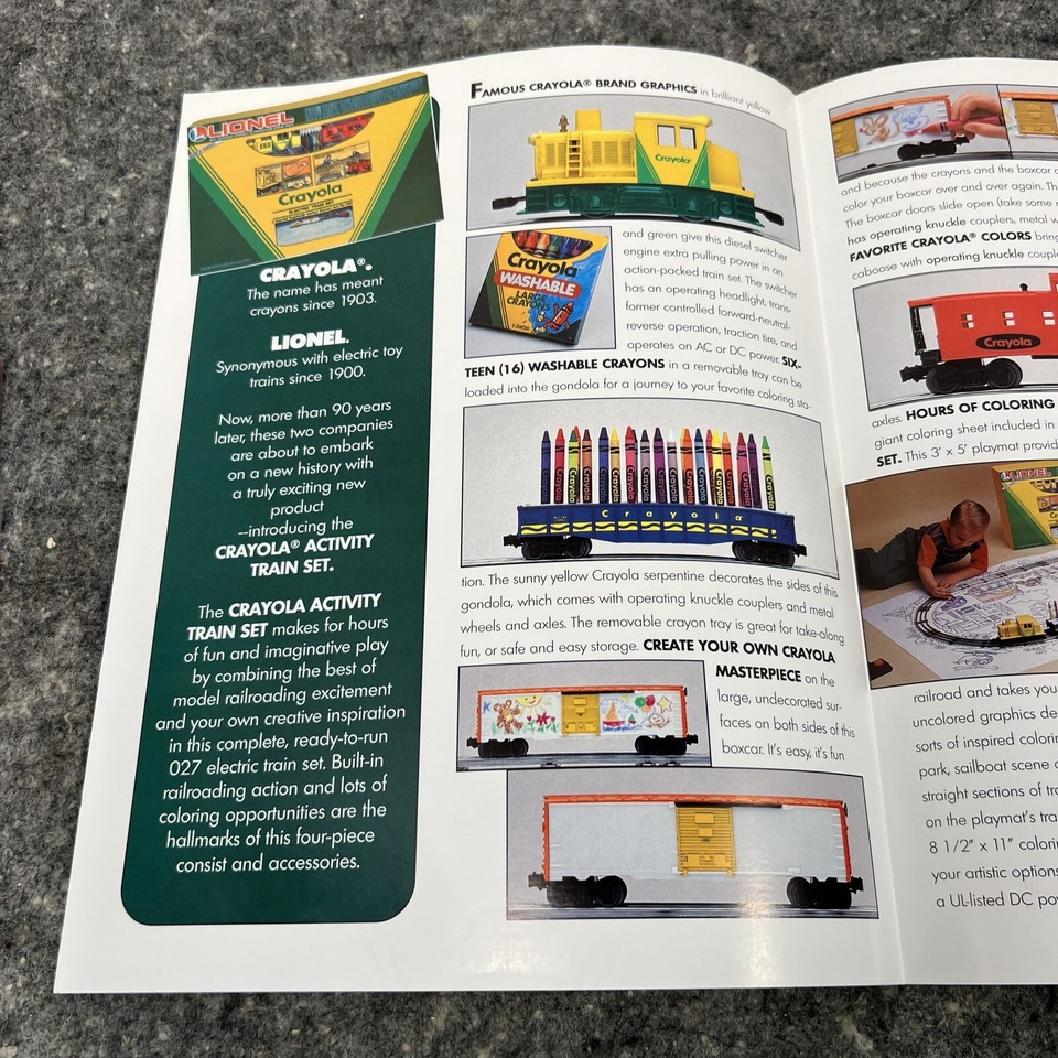 1994 Lionel Crayola Activity Train Set Catalog | eBay