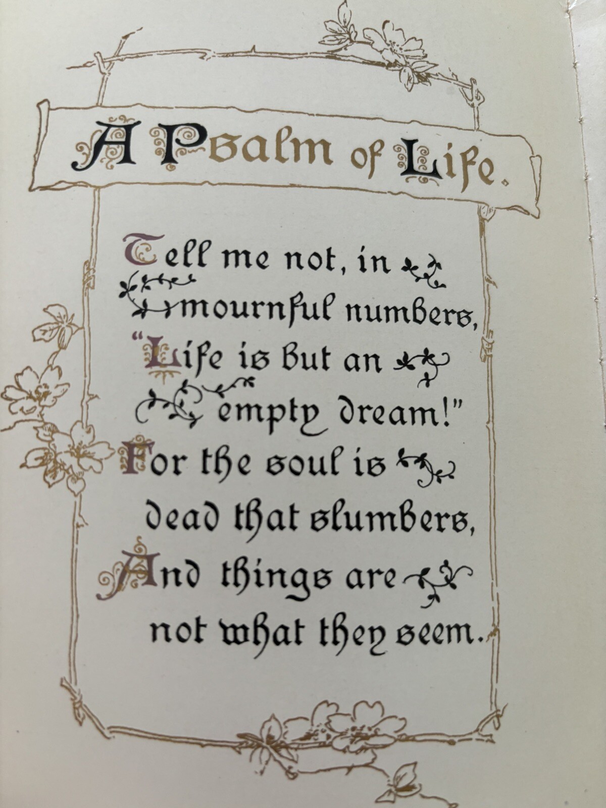 "A Psalm Of Life" by Henry Wadsworth Longfellow hardcover antique book ...