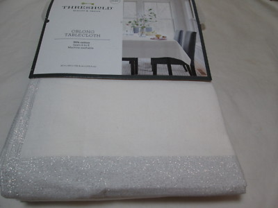 Threshold Quality & Design Tablecloth 60"x84" ~ Off-White and Shimmer ...