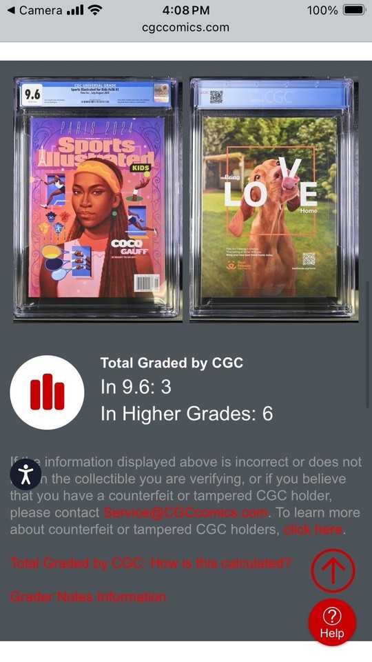 July 2024 SI For Kids Coco Gauff CGC 9.6 - Charlie Condon & Cameron ...