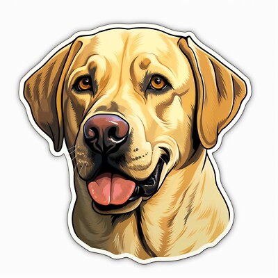 Yellow Labrador Dog Sticker Car Truck Window Bumper Graphics Vinyl ...