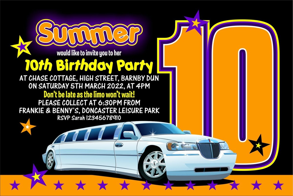 Limousine Invitations Printable Purim In NYC The Grandest Party Of