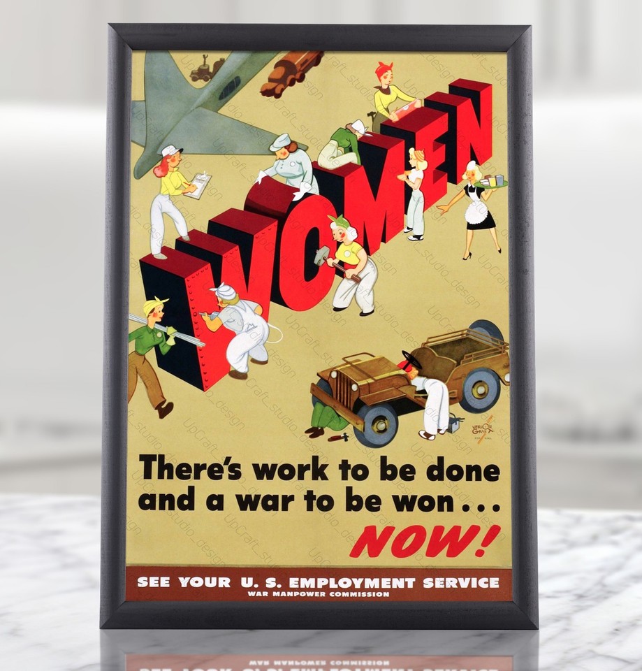 WWII American Propaganda Poster - WW2 Women, Homefront, Vintage War ...