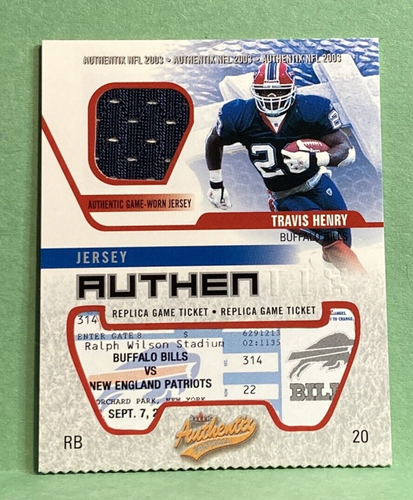 2003 Fleer Authentix TRAVIS HENRY Jersey Authentix Card #JA-TH Bills | eBay