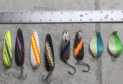 Evil Eye Luhr Jensen Slammer 8 Vintage Spoons Trolling Flutter Glow ...