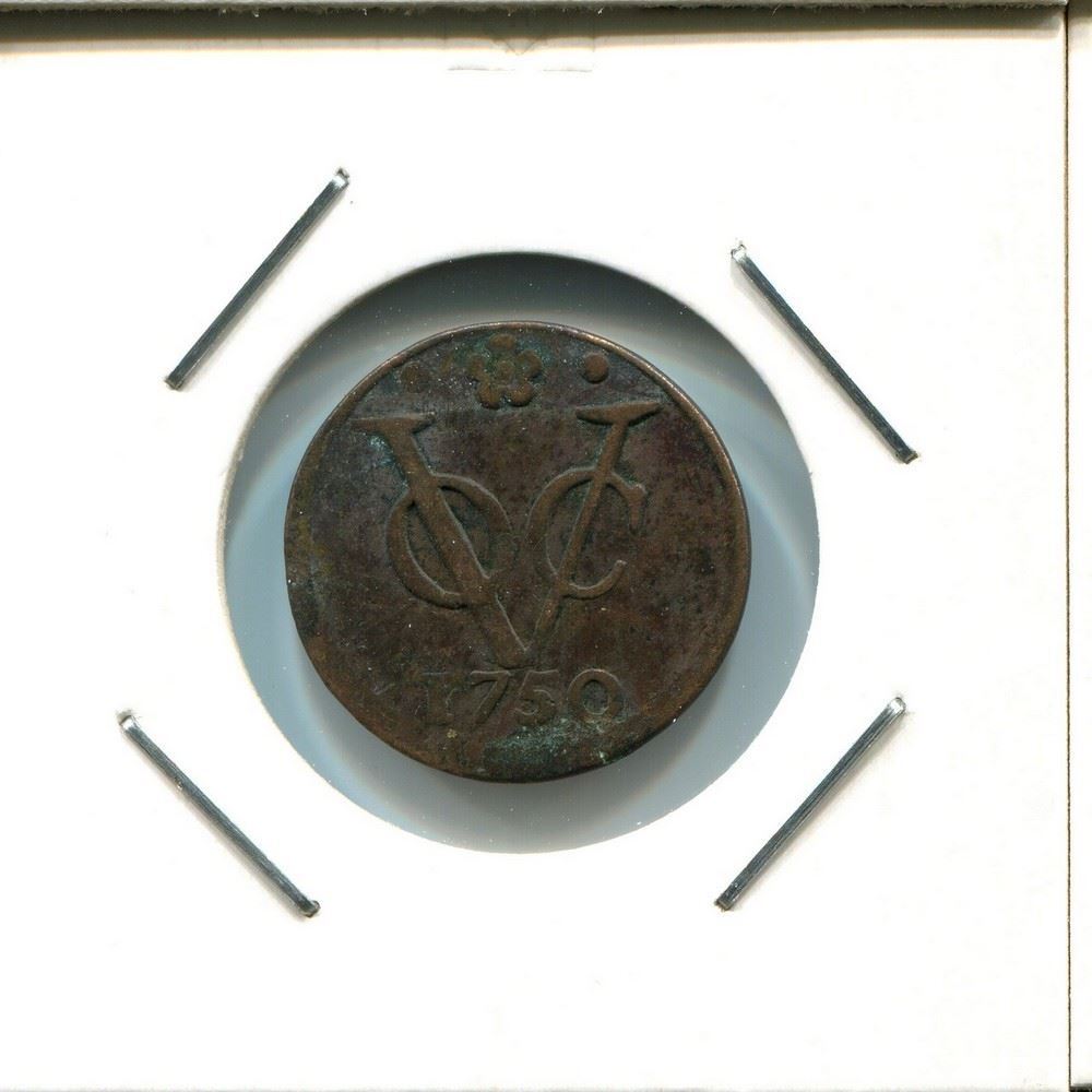 1750 HOLLAND VOC DUIT NETHERLANDS INDIES NEW YORK COLONIAL PENNY # ...