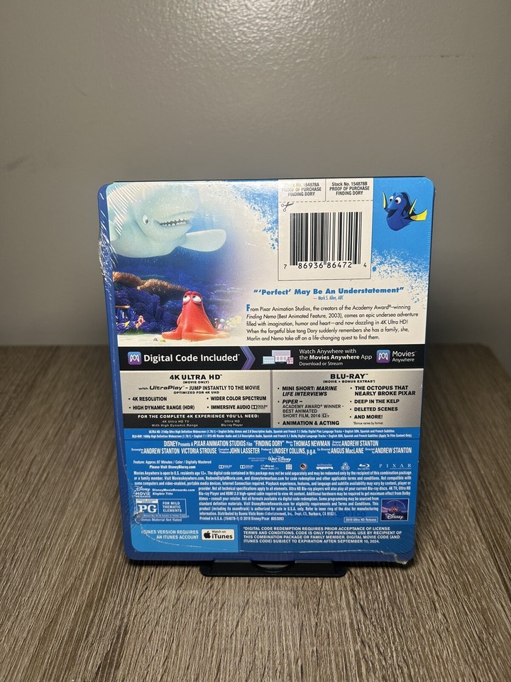 Finding Dory 4K Ultra HD/Blu-ray/Digital Limited Edition Steelbook *NEW ...