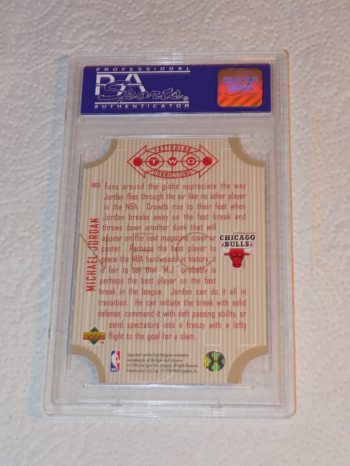 MICHAEL JORDAN PSA 9 MINT 1996 Upper Deck: Fast Break Connection #FB23 ...