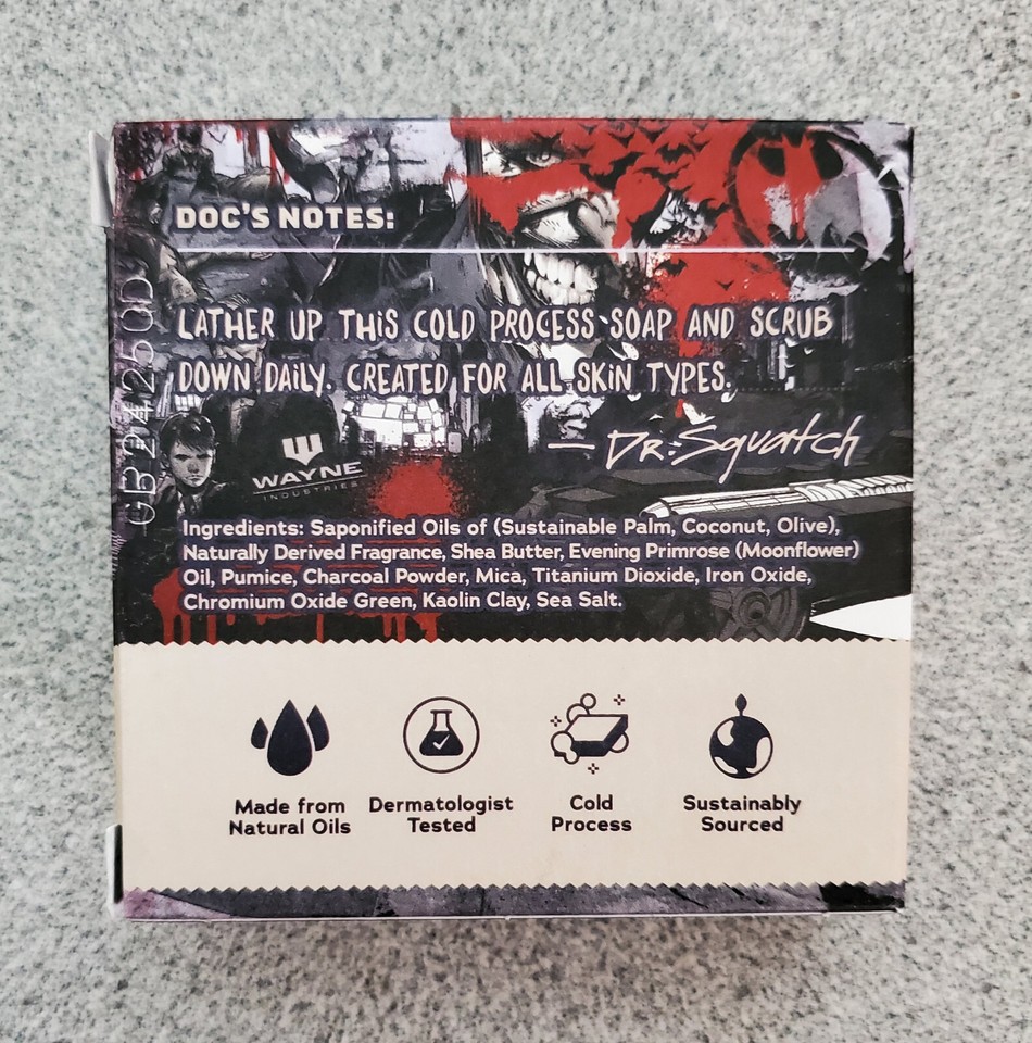 Dr. Squatch Limited Ed. Bar Soap Batman Dark Knight Scrub Med Grit 5oz ...