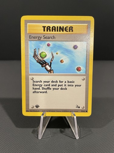 Pokémon Card 1ST EDITION Energy Search Trainer Fossil 59/62 WotC ...