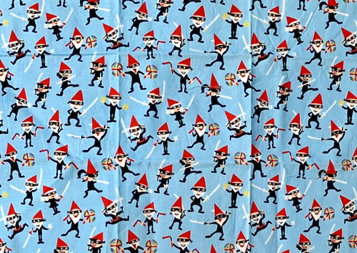 RPX113 Japanese Asian Ninja Bandit Gnomes Cotton Quilt Fabric 18"x21 ...