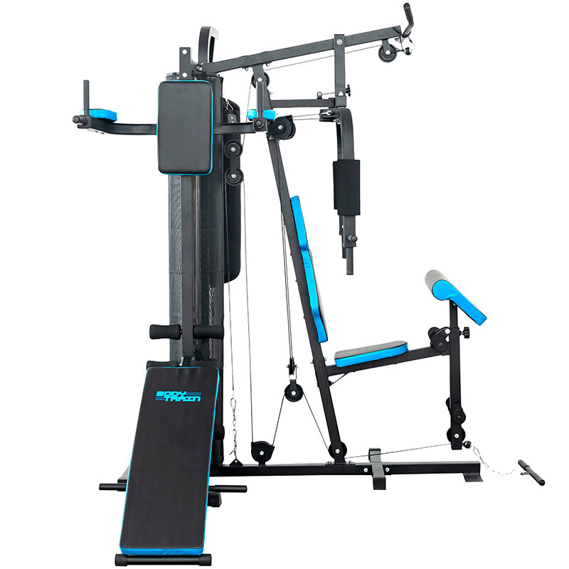 BodyTrain HG480 - 3 Station Home Multi Gym with Punch bag with 66kg ...