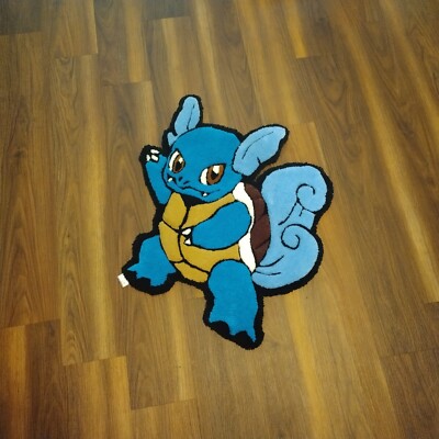 Wartortle Rugs Custom Rug Art Blue Shell Pokemon Tuft Rugs Tufting | eBay