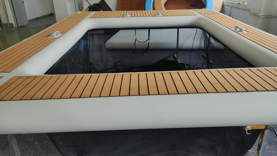 4x3M Non-slip Inflatable Dock Platform Swimming Pool With Net For Sea ...
