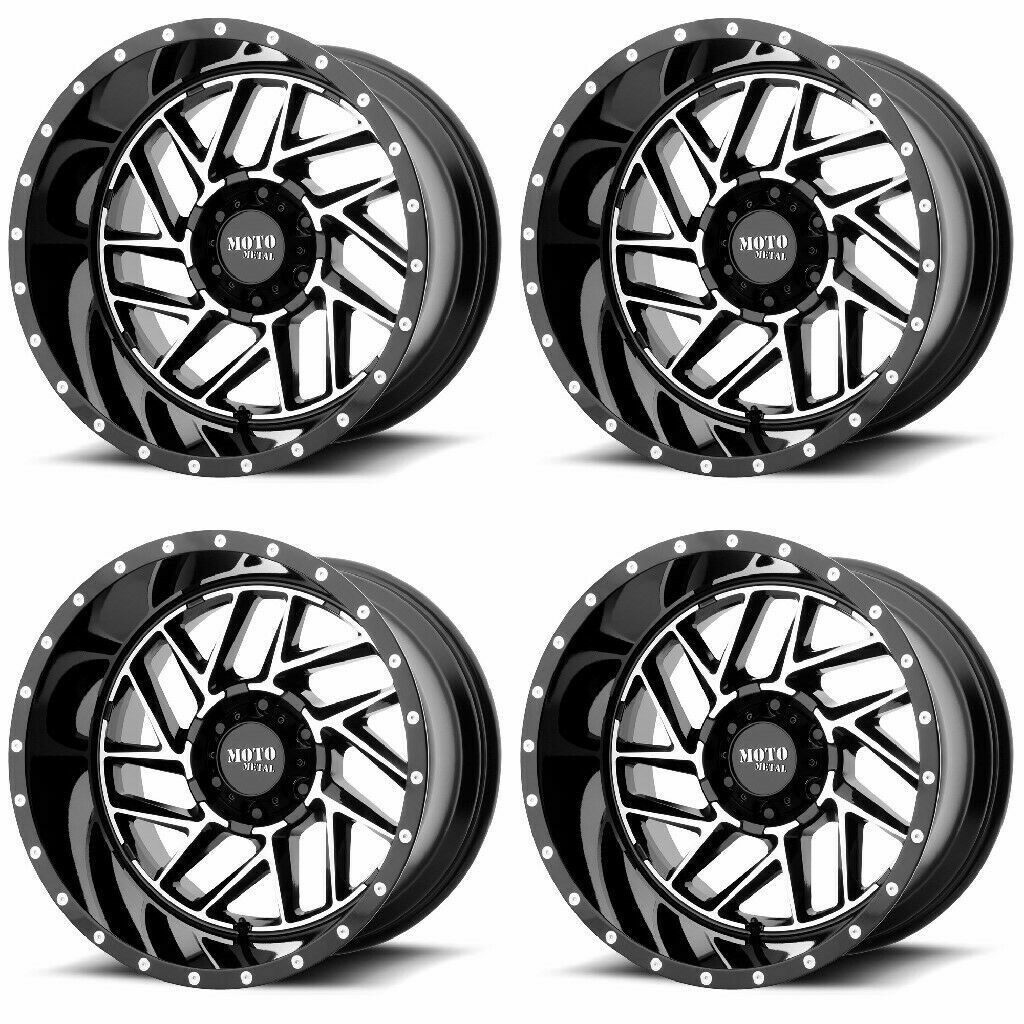 Set 4 16" Moto Metal MO985 Breakout Black Machined Wheels 16x8 5x4.5 ...