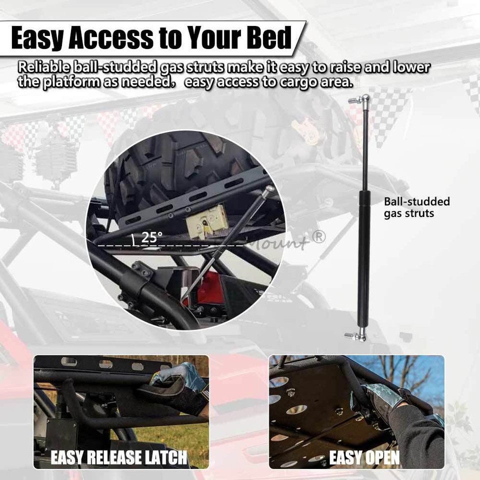 Rear Rack Spare Tire Cargo Luggage Carrier for Polaris RZR XP 4 Turbo ...