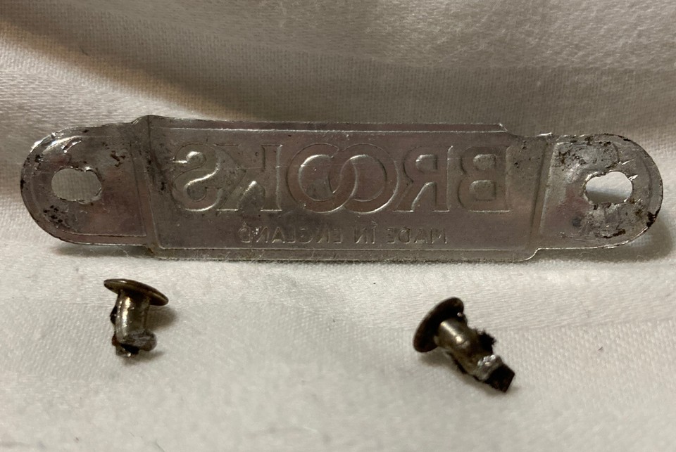 Vintage Brooks saddle name plate with original rivets | eBay