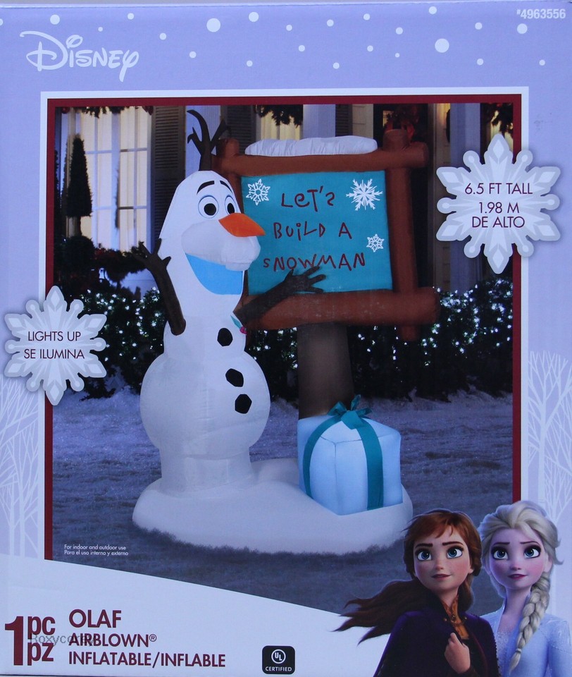 Gemmy Disney 6.5 ft Christmas Olaf Snowman Let's Build a Snowman ...