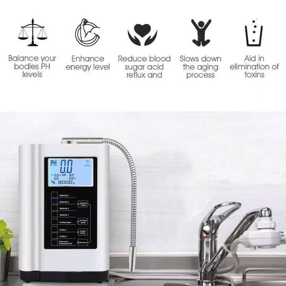 Alkaline Water Ionizer Purifier Machine Touch LCD Control 6000L Washer ...