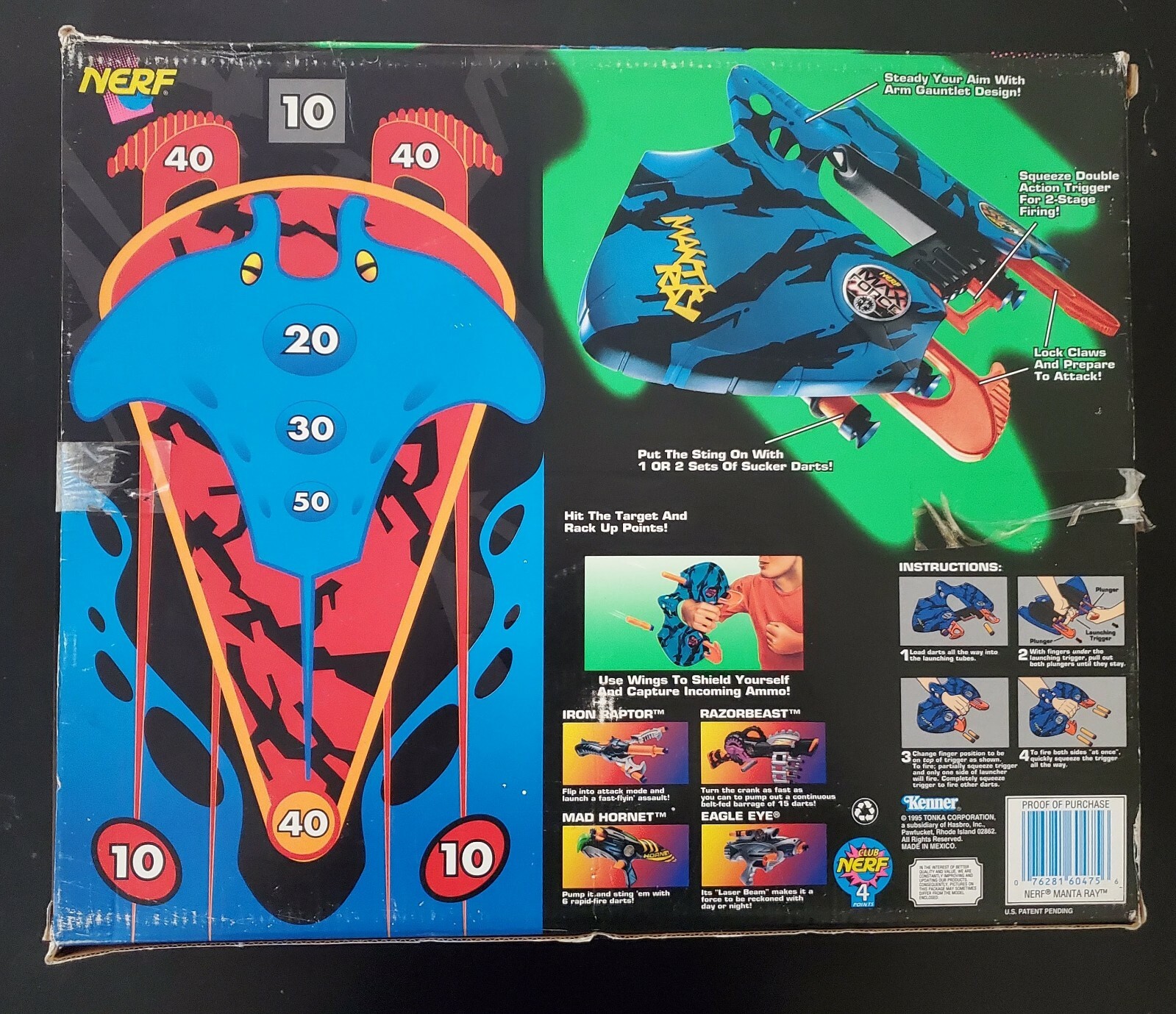 Sealed Nerf MaxForce MantaRay 1995 Max Force Manta Ray Opened for ...