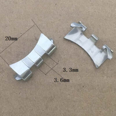 20x3.3x3.6mm Silver S/S Curved End Links Spring Bars Bracelet Watch ...
