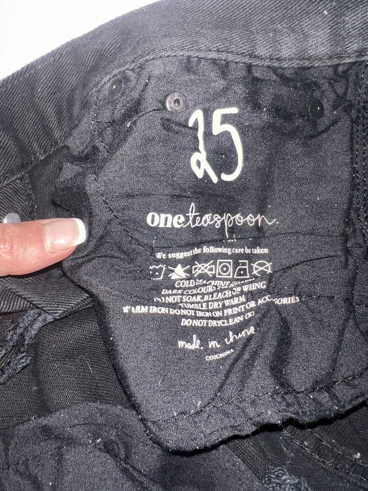 One teaspoon women’s short black Size 25 cute, sexy Daisy Dukes | eBay