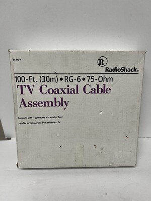 Radioshack 15-1527 100ft TV Coaxial Cable Assembly, 75 Ohm, F ...