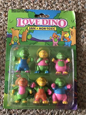 Vtg Soma Toy Co Dinosaur Barney Love Dino Mini PVC Figure MOC KO Rare ...