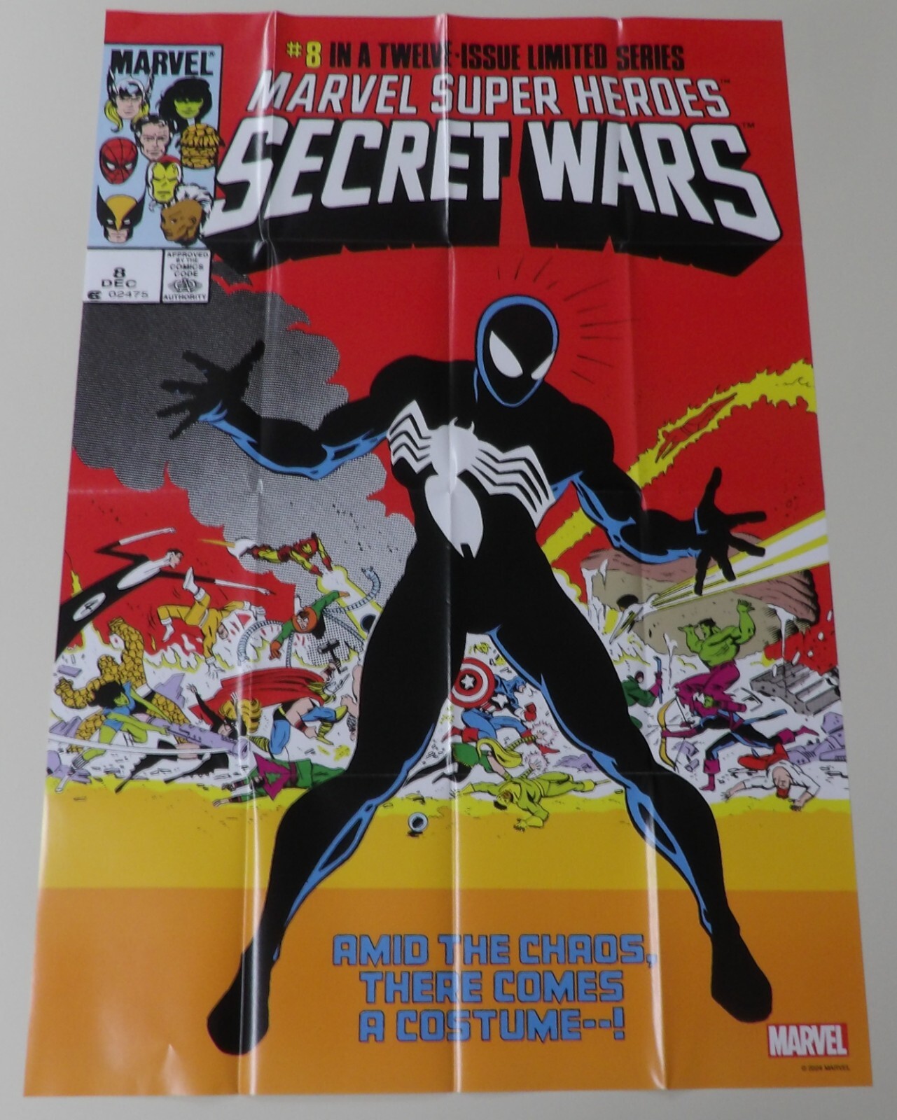 Marvel Super Heroes Secret Wars #8 Poster 24" x 36" Spider-Man Black ...