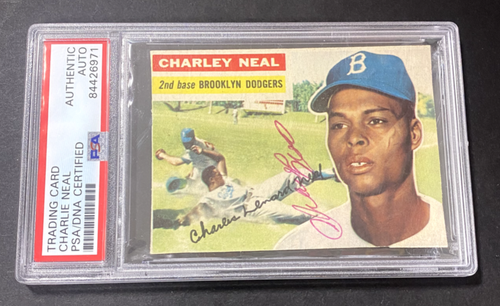 1956 TOPPS CHARLEY NEAL AUTO PSA AUTHENTIC SIGNED AUTOGRAPH BROOKLYN ...