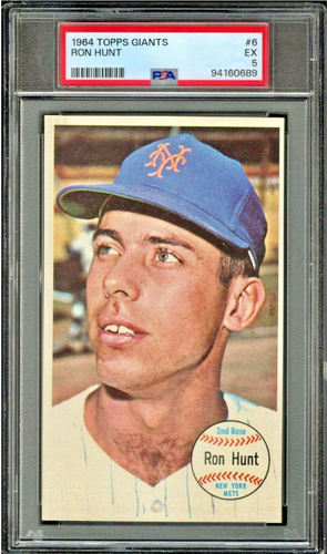 1964 Topps Giants - #6 Ron Hunt PSA 5 EX New York Mets | eBay
