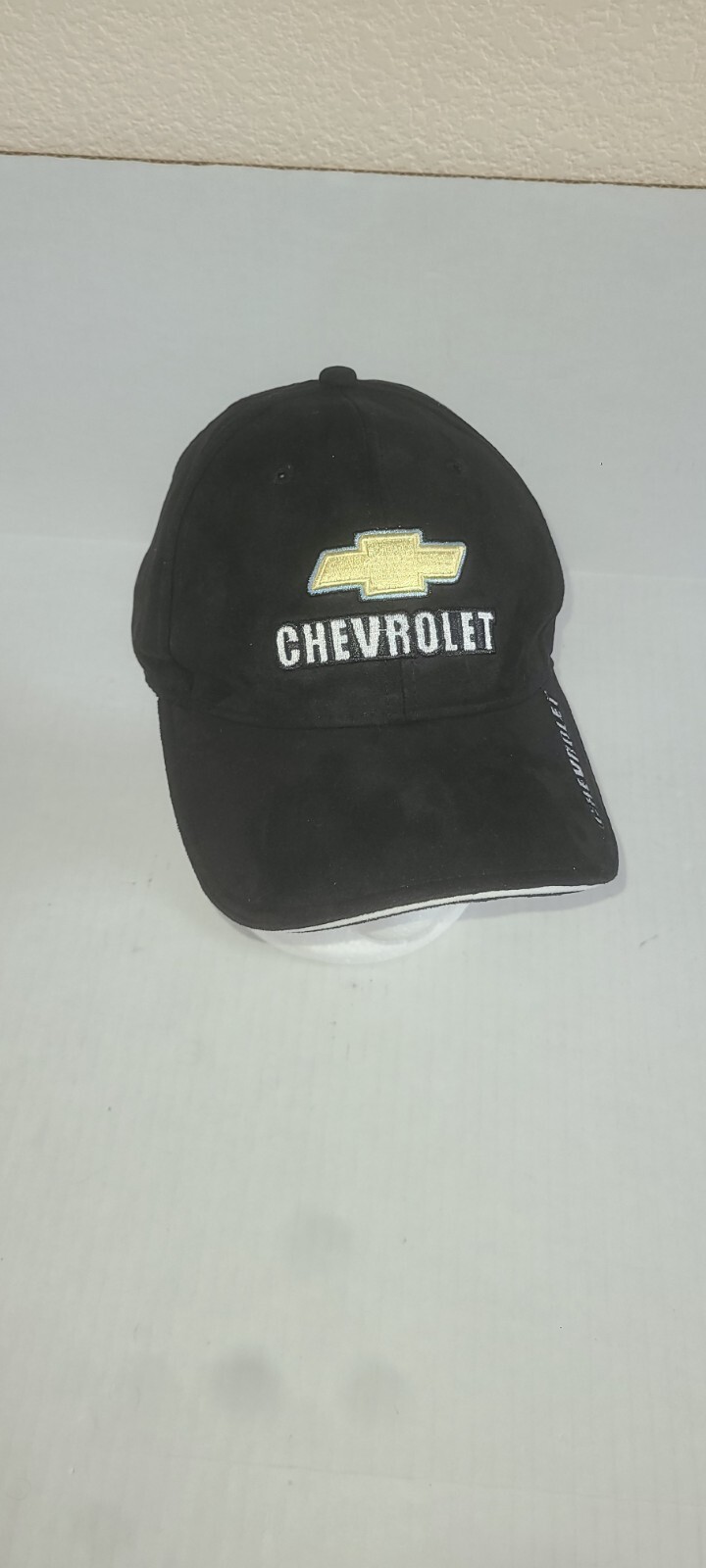 Chevrolet Hat Cap Adjustable Strapback Black Suede Fe… - Gem