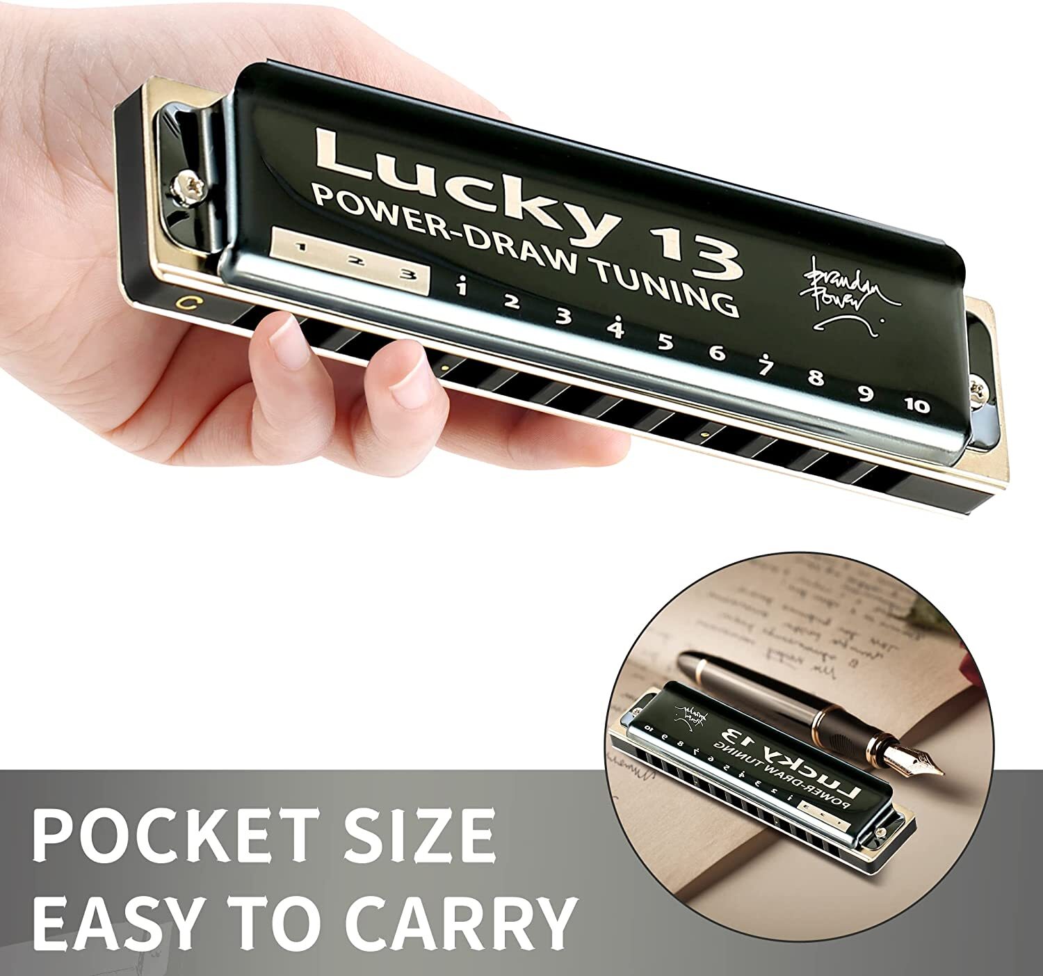 EASTTOP New Lucky 13 Bass Plus Blues Harmonica 13Holes Diatonic Harp ...