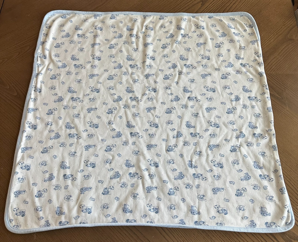 Laura Ashley Baby Blanket Lovey Bugs Cozy Soft Light Blue Cream Wrap 27 ...