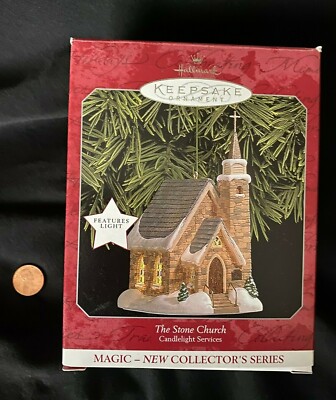Hallmark 1998 CANDLELIGHT SERVICES STONE CHURCH #1 in Series QLX7636 ...