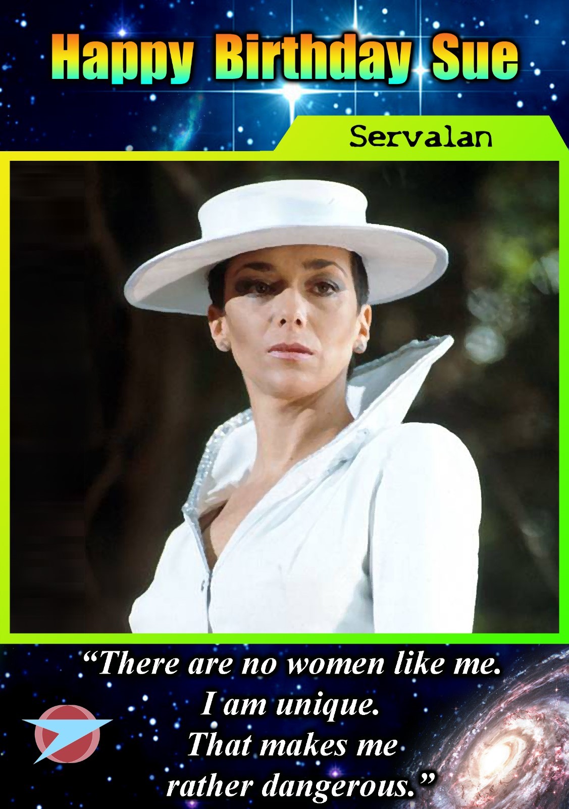 Servalan Blake's 7 Blakes Seven Happy Birthday PERSONALISED Greeting ...