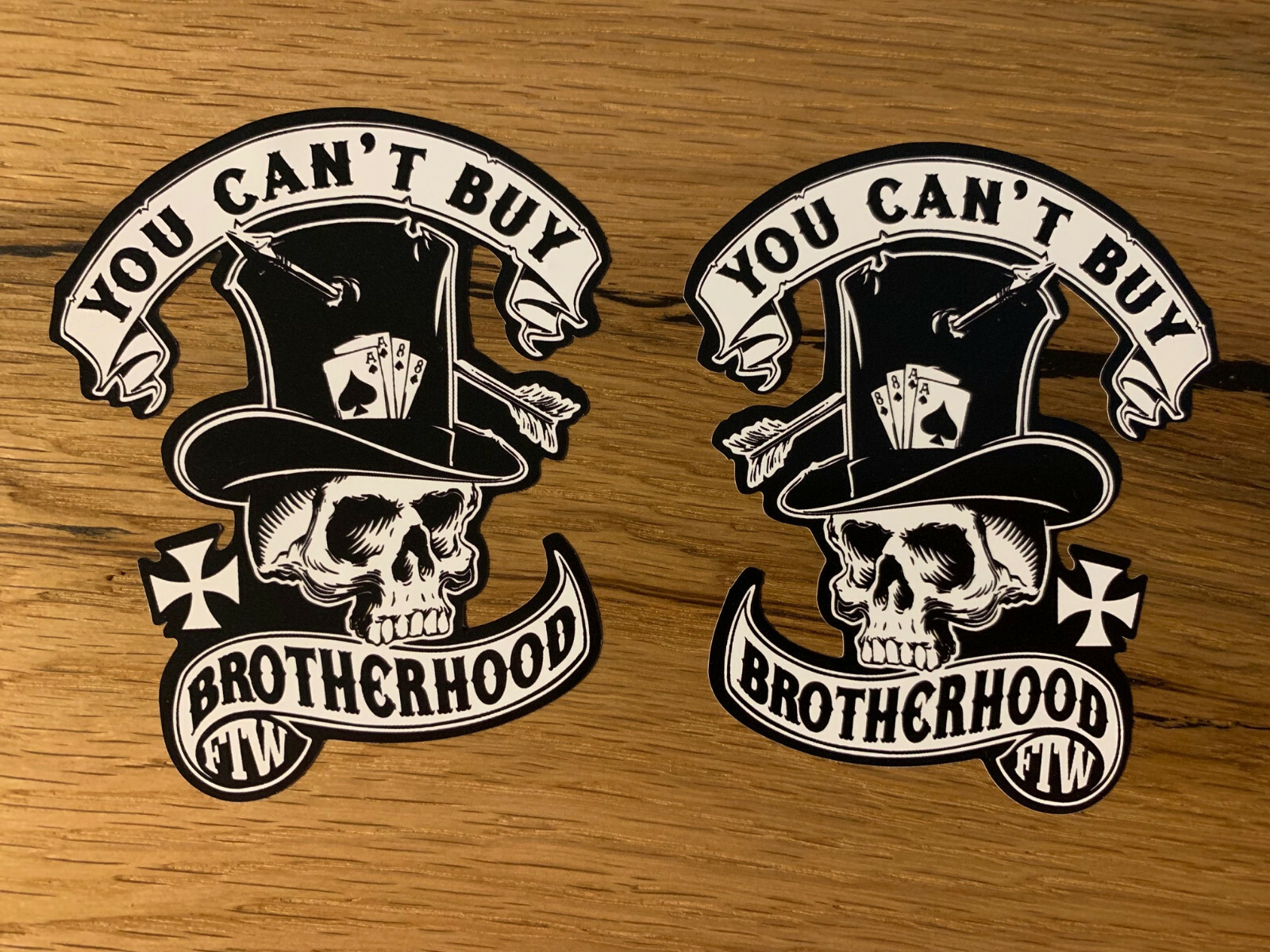 2x FTW Brotherhood Aufkleber Biker Sticker Skull Rockabilly Oldschool ...