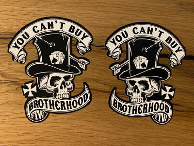 2x FTW Brotherhood Aufkleber Biker Sticker Skull Rockabilly Oldschool ...