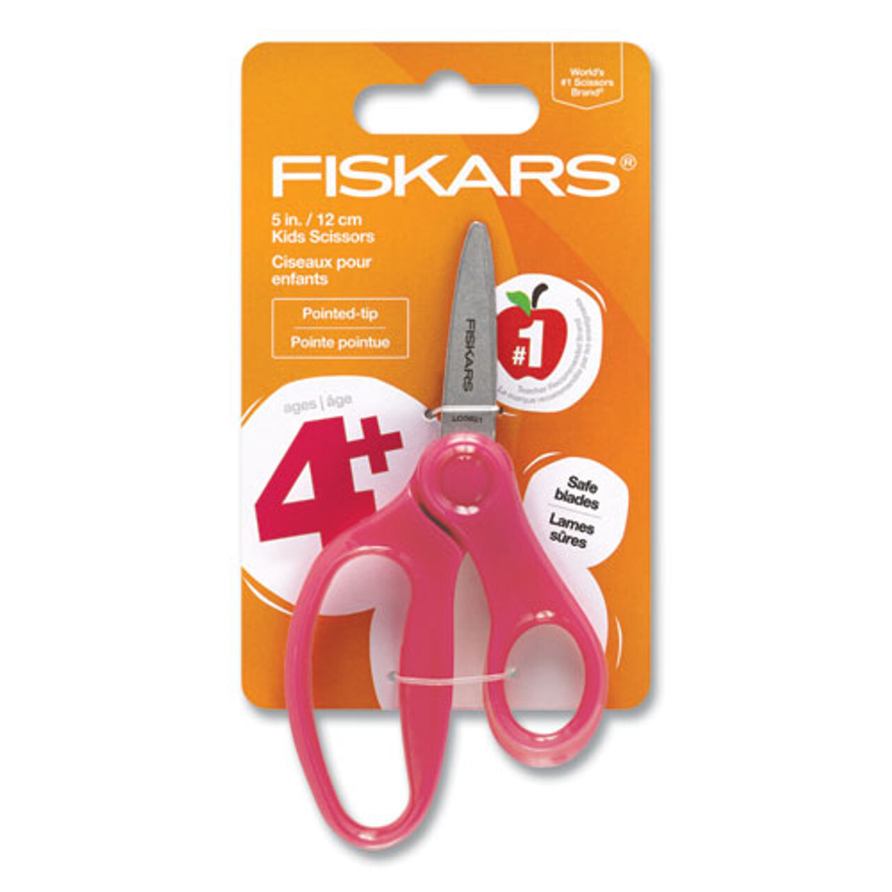 Fiskars Pink 5" Stainless Steel Kids Pointed-Tip Safe Blade Scissors ...