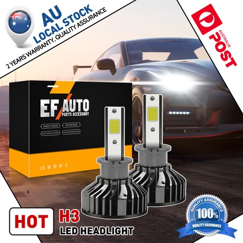 2PCS NEW H3 6000K LED 160W CAR HEADLIGHT FOG DRIVING LIGHT BULBS LAMP ...
