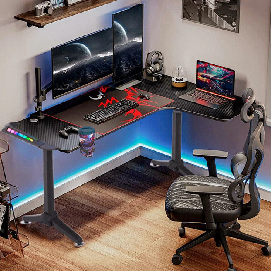 Great Choice Products Gaming Desk 60Inch With Dual Monitor, 57% OFF
