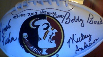 Mickey Andrews Jimbo Fisher Signed FSU Seminoles Football w/ National ...