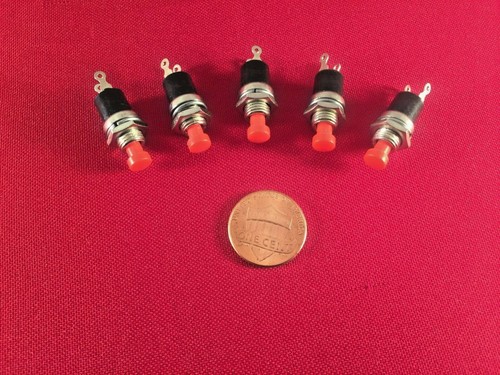 5X - Reset PushButton Switch Panel Mount - SPST-NC - Red Cap | eBay
