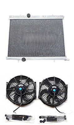 Aluminum Radiator+Fans for Peugeot 206 1999-2008 2002 2003 2004 2005 ...