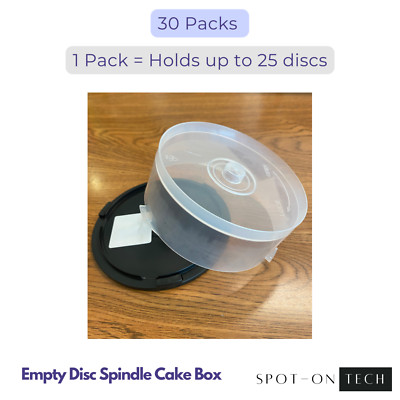 Thirty (30) Empty CD DVD BluRay Storage Cake Box Case with Spindle | eBay
